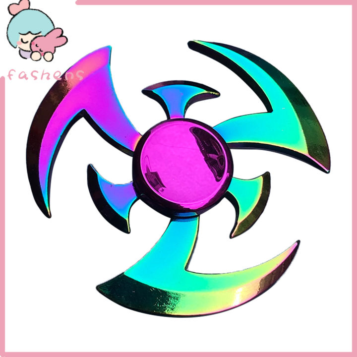 Hand Spinner Decorative Anti-Anxiety Multi-color Metal Rainbow Fidget ...