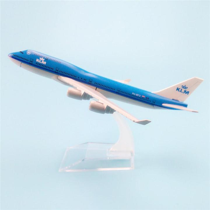 【happy one】16cm Metal Aircraft Plane Model Air KLM B747 Airways 400 ...