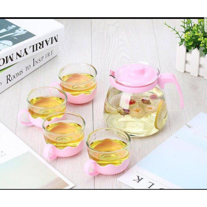 Teapot Set 5 In 1 Warna Tea pot Kaca Warna | Daraz.com.bd