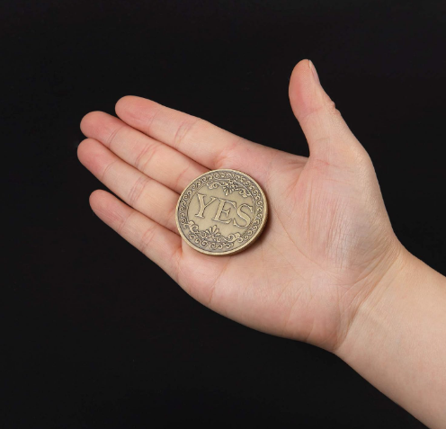 NIUBB [Small Size 25mm] Decision Coin Magic Props Yes No Coin Finger ...