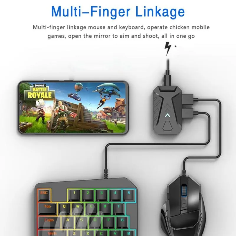 Keyboard and Mouse Converter Portable Mobile Gaming Keyboard Mouse Converter Adapter for Android IOS Phone Daraz .bd