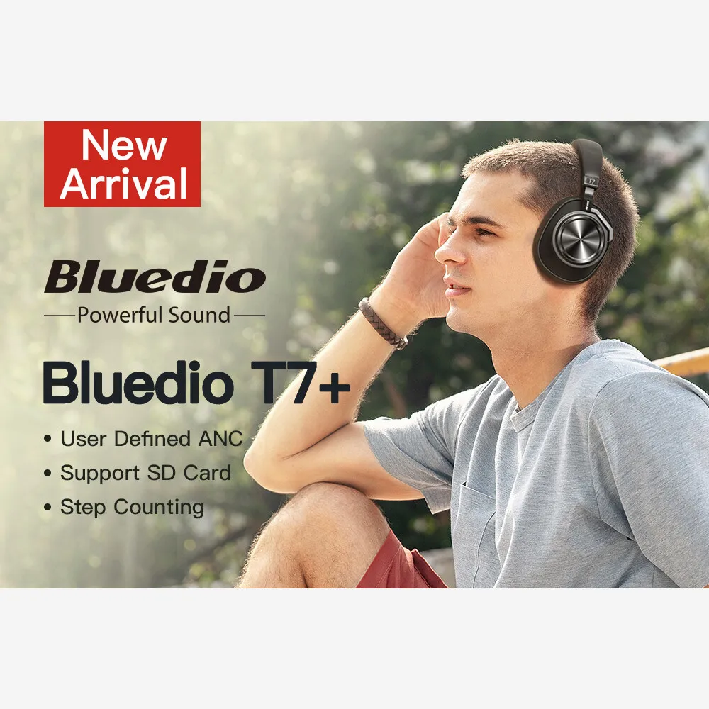 Bluedio T7+ Bluetooth Headphone User-defined Active Noise Cancelling ...