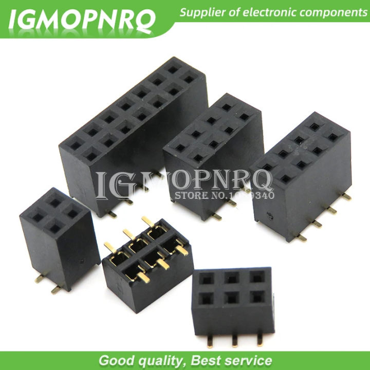 10PCs SMT 2.54mm double row female PCB board pin header connector pinhader 2*2/3/4/6/10/12/16/20 ...