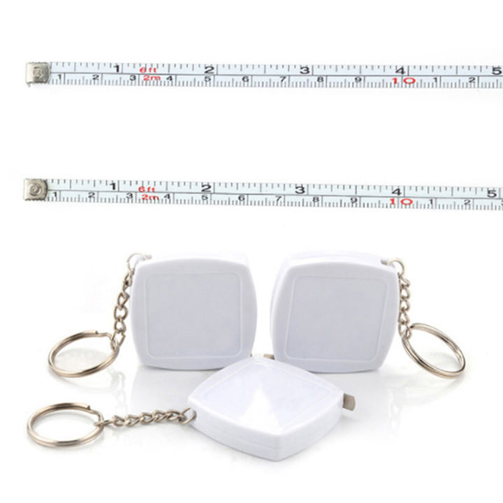 2M Ruler Metal Tape Measure Keychain Portable Pull Ruler Retractable ...