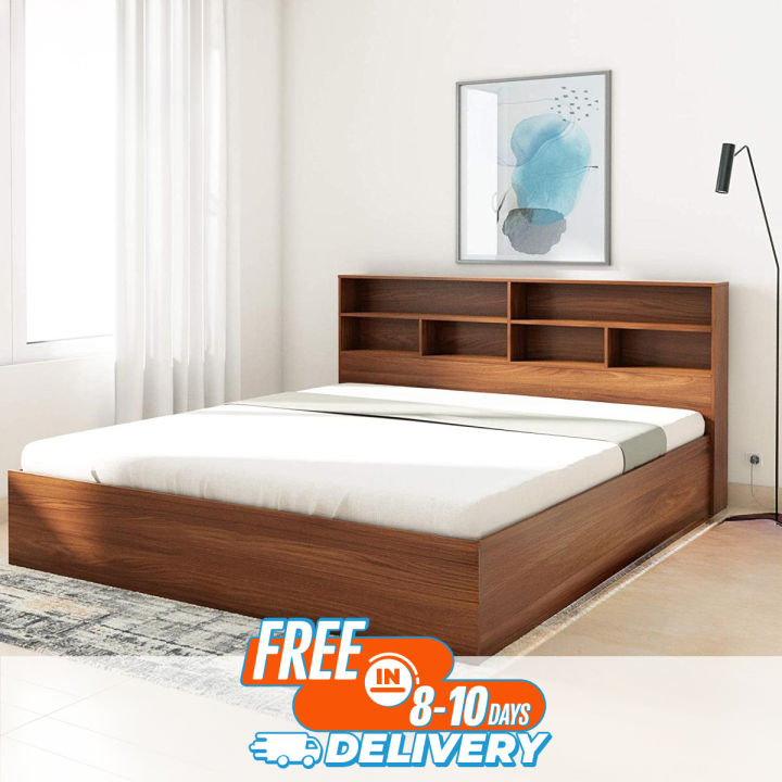 Andormahal Classic (MDF) Double bed with unique headstand(5 feet by 7 ...