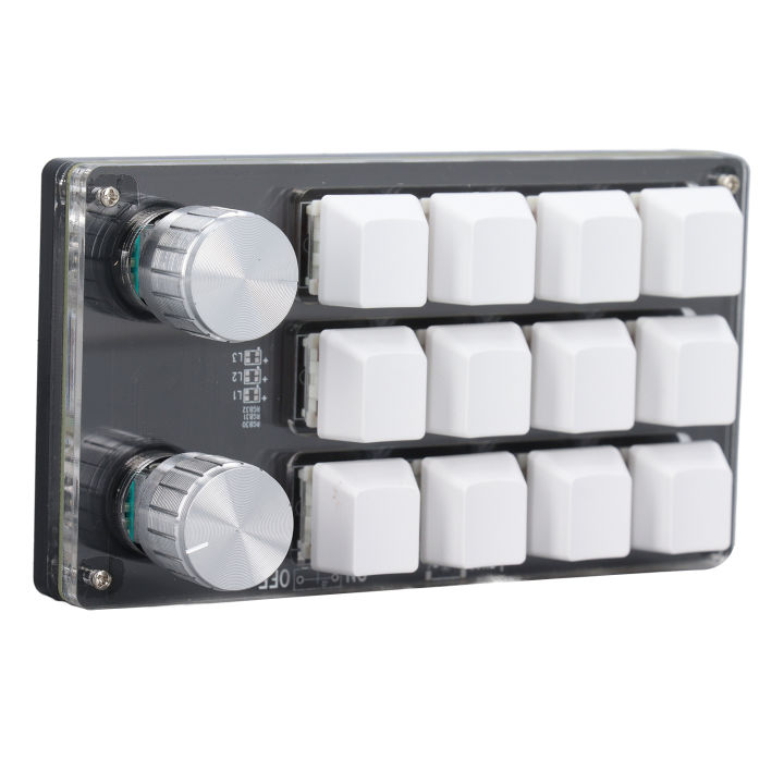 12 Key Knob Keyboard Programmable USB Red Switch Mechanical Keypad DC ...