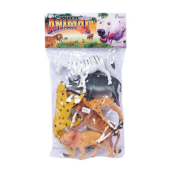 Plastic Wild Animal Toy Set - Multi Color | Daraz.com.bd