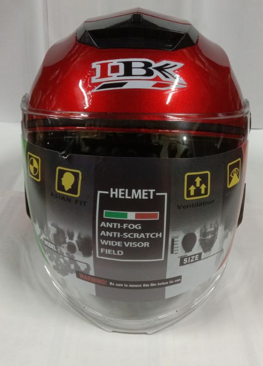 IBK halfface helmet red colour with night vision glass. | Daraz.com.bd