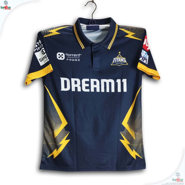 Gujarat Titans Premium Collar Polo IPL Cricket Jersey For Men - GT Half ...