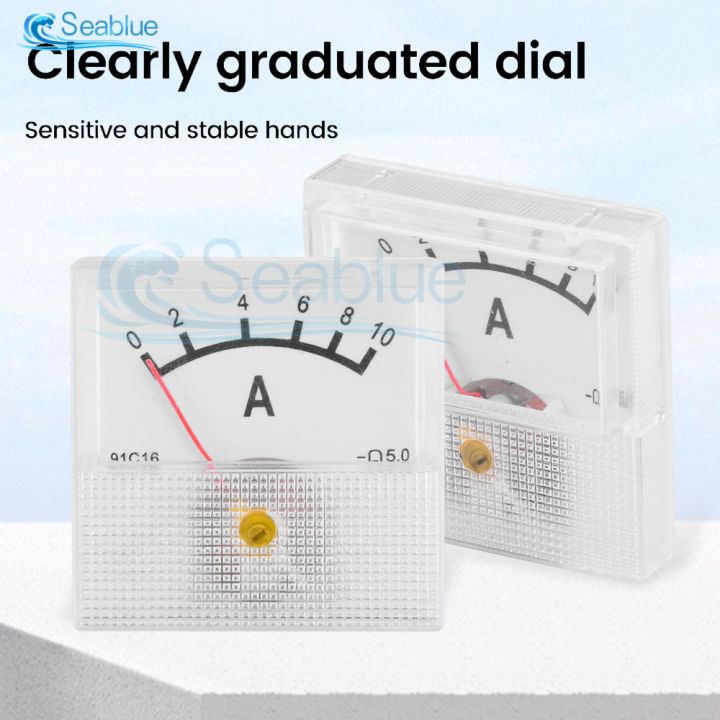 91C16 DC 10A/20A/30A/50A MINI Ammeter Panel Square Current Meters 5000W ...