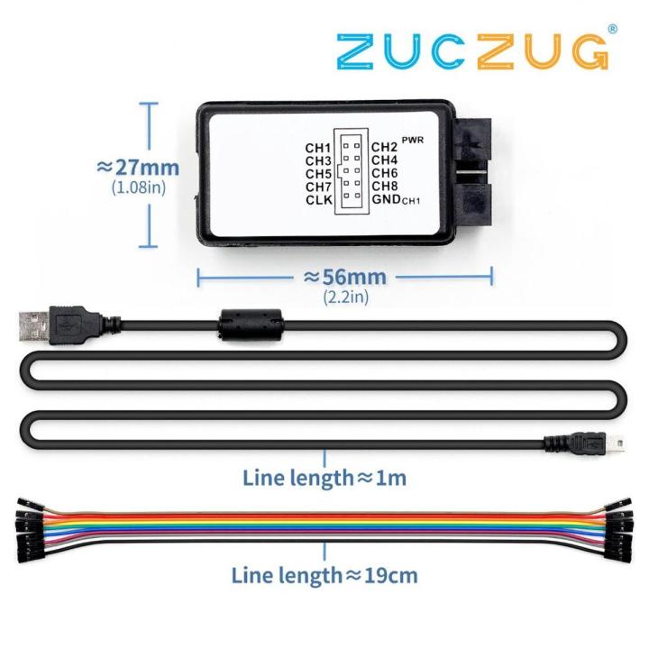 【happy one】USB Logic SCM 24MHz 8 Channel 24M/seconds Logic Analyzer Debugger for ARM FPGA Logic ...