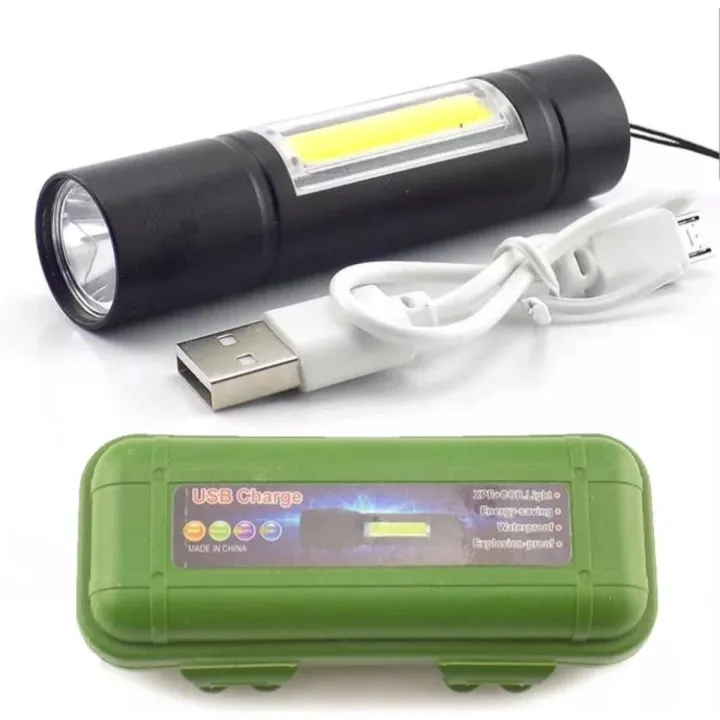 USB RechargableZooming Mini LED Flashlight Super Bright 4 Modes Shock Resistant Adjustable ...