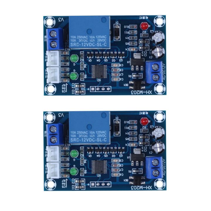 2X Xh-M203 Full Automatic Water Level Controller Pump Switch Module Ac/Dc 12V Relay Sensors ...