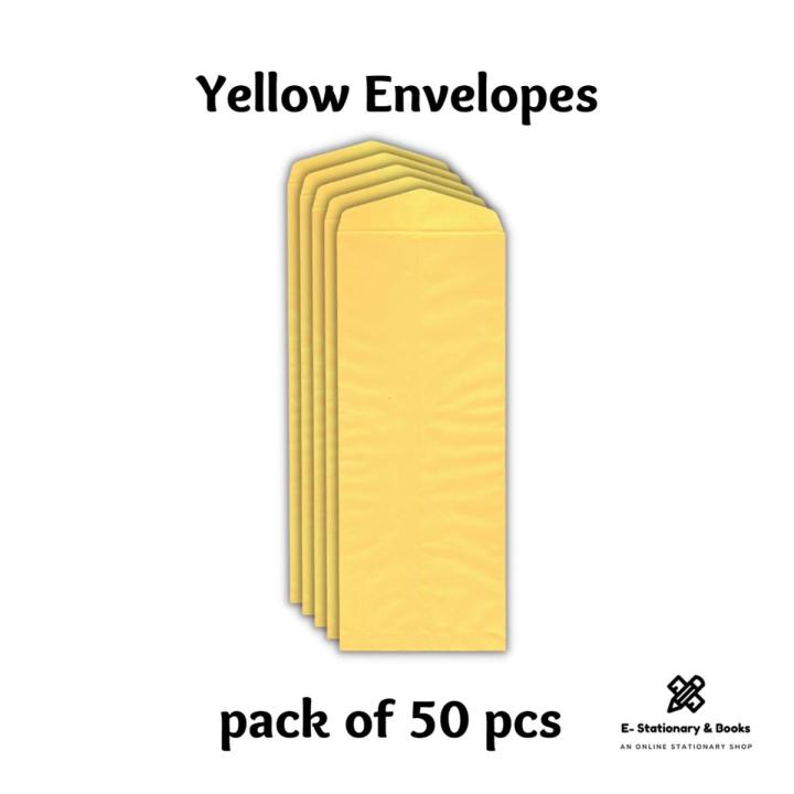 50 pcs Yellow Envelopes (Holud Kham) Folding Pocket For Invitations ...