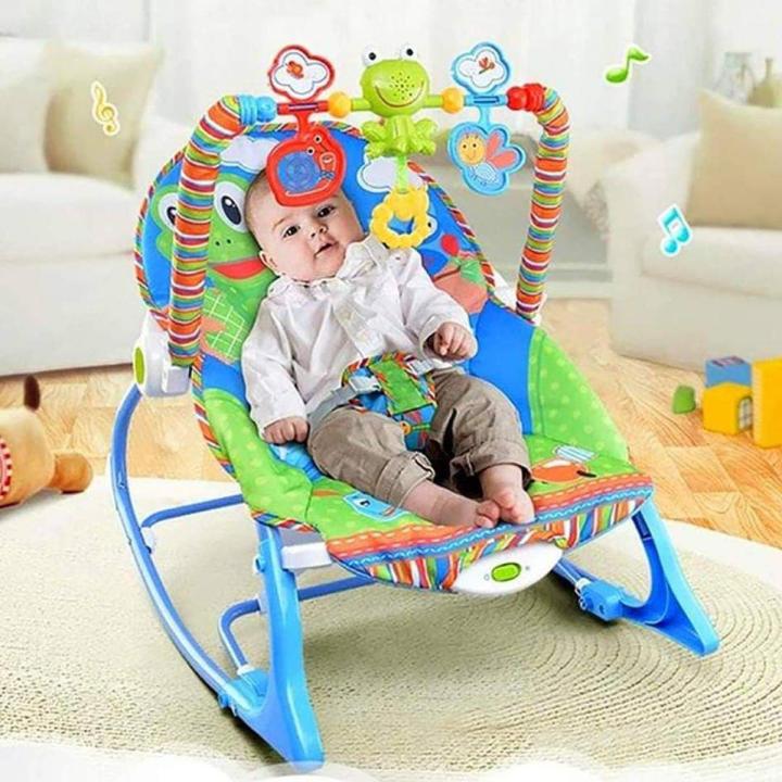 Infant to Toddler Rocker with sleeping sound (blue) Battery free ...