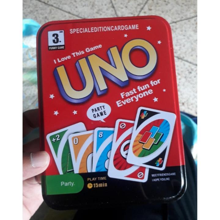 UNO Classic family fun luxury version card game in Steel box | Daraz.com.bd