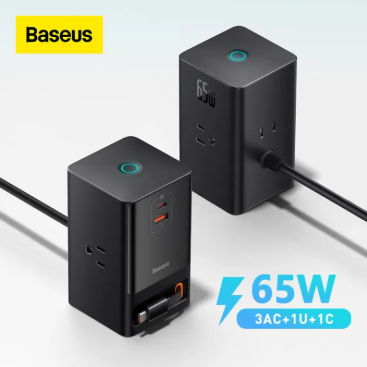BASEUS Power Combo Tower Power Strip 3AC 2USB 2Type-C 100W Charging ...