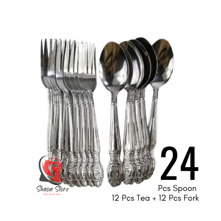 Spoon Set/ Cutlery Set/ Tea Spoon Set 24-Pieces (Tea Spoon 12-Pieces ...