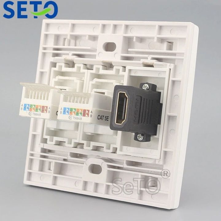 【YIYANGMAOYI111】SeTo 86 Type Dual Cat5e Network + One 2.0 Assorted ...