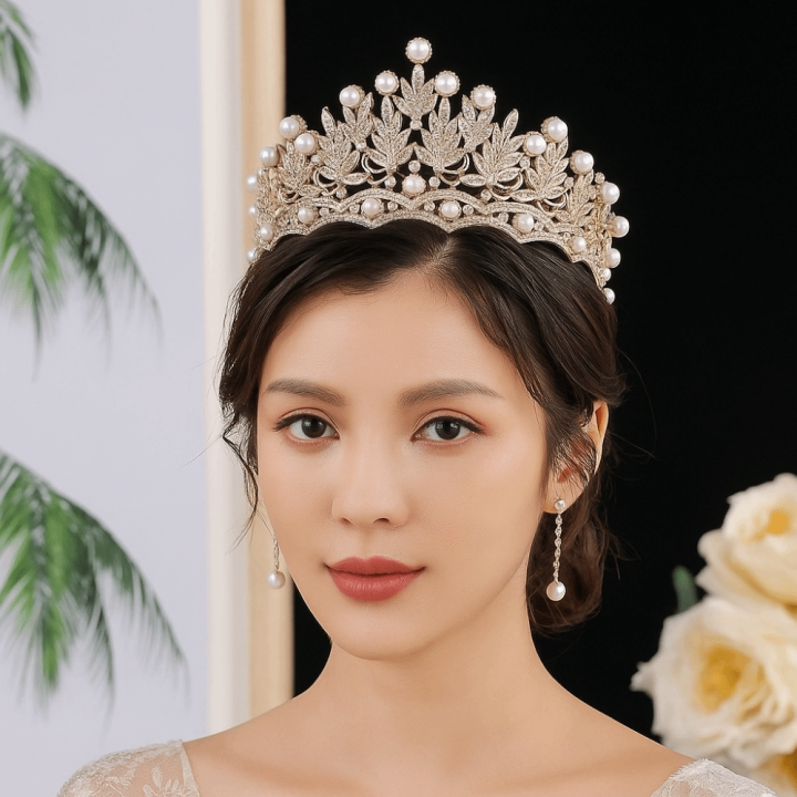 Retro Bride Crown Fairy Shiny Tiara Jewelry Baroque Tiaras Prom | Daraz ...