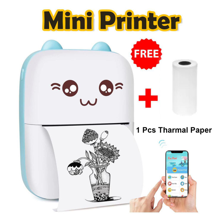 Mini Printer Machine - Wireless Portable Thermal Pocket Mobile Printer ...
