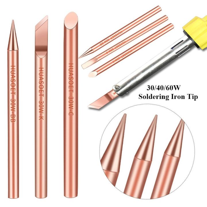 Pure Copper Welding Tool 30/40/60W External Heat Soldering Iron Tip ...