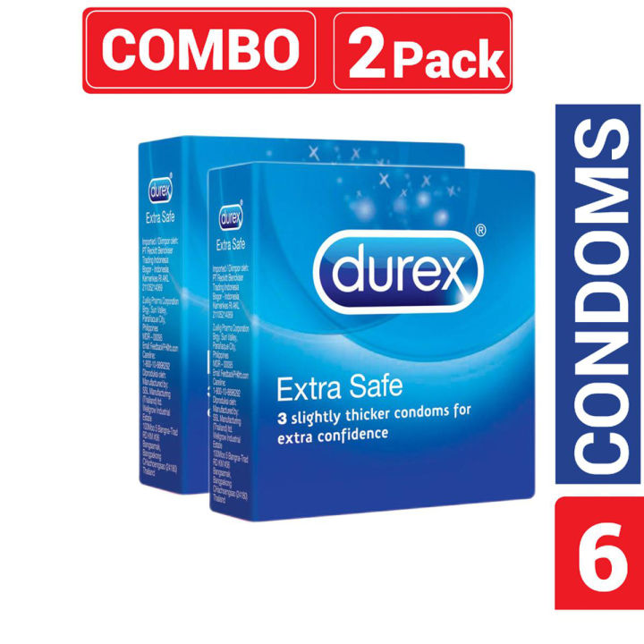 Durex - Extra Safe Condom - Combo Pack - 2 Packs - 3x2=6pcs | Daraz.com.bd