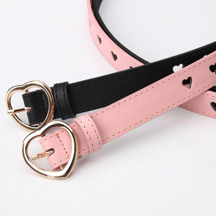 Heart-shaped Belt Buckle Versatile Dress Belt PU Leather Women's Belt ...