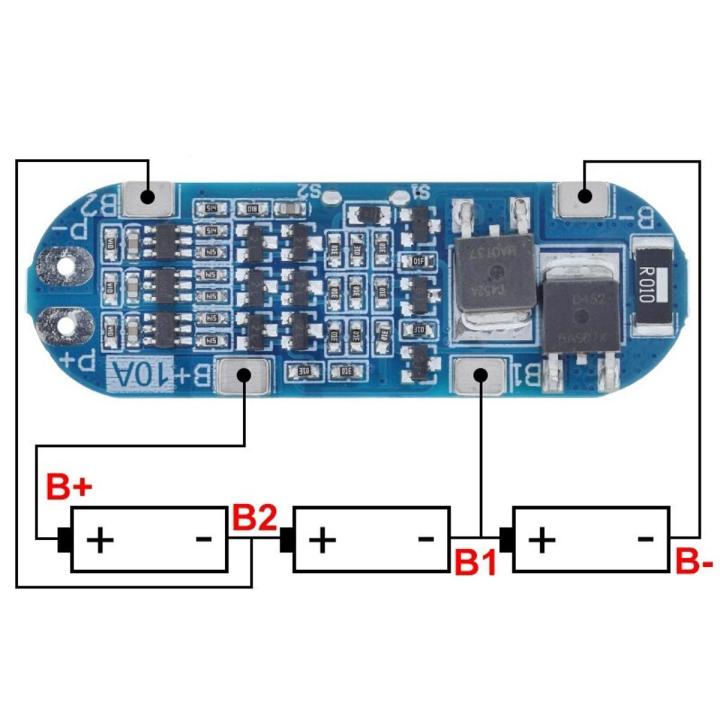 3S BMS BLUE 3S 12V 10A 18650 Lithium Battery Charger Module 11.1V 12.6V 10A Charge Discharge ...