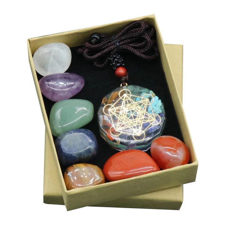 Seven Chakra Set Natural Aura Mixed Crystal Home Decoration | Daraz.com.bd