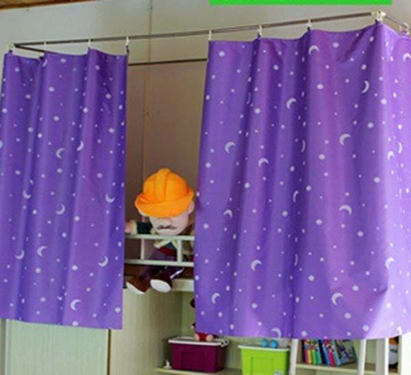 Dormitory Bunk Bed Chic Curtain Silver Plating Star Moon Shade Cloth ...