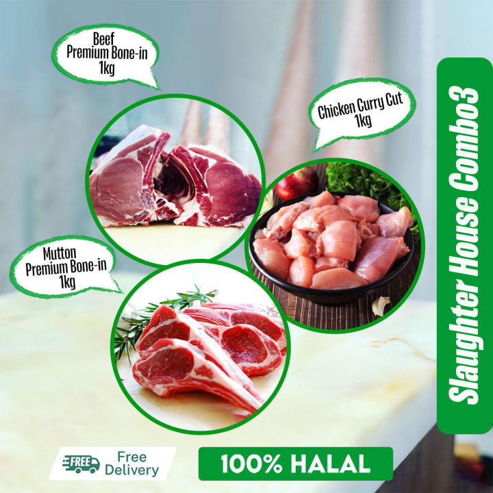 Exponents Slaughter House Premium Meat Trio | Mutton, Beef, & Chicken Combo 3 | Daraz.com.bd