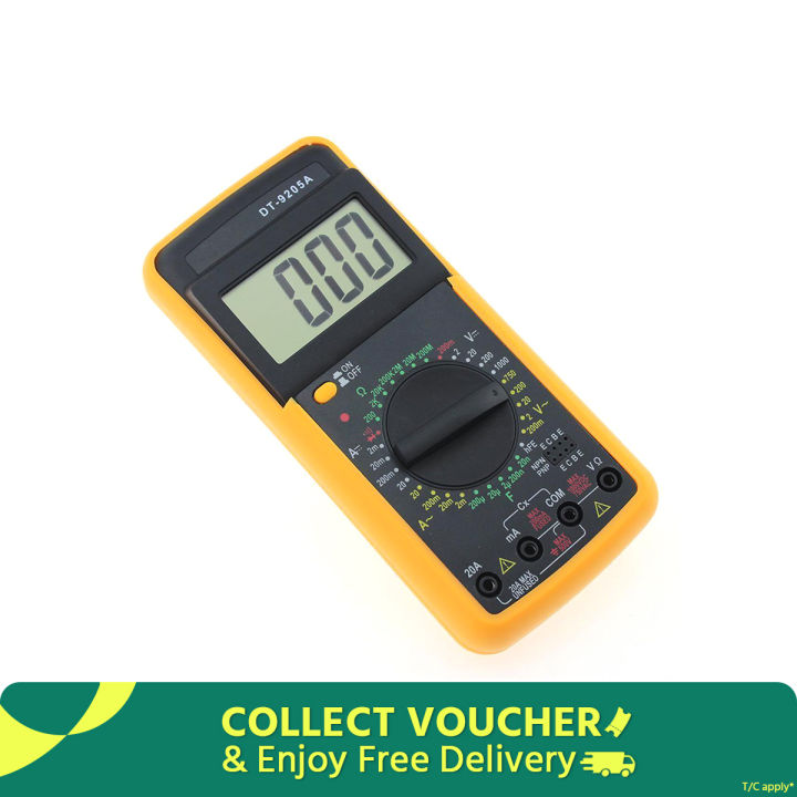 DT 9205A Digital Multimeter with Protective Case Data Hold Function ...