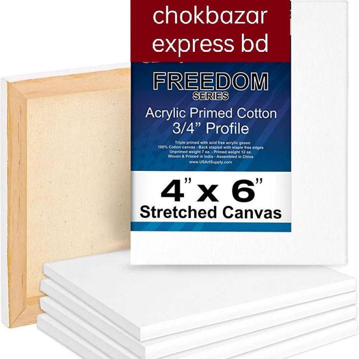 White Blank 4/6 inch canvas Heavy-Weight Gesso Acid Free Bulk ...