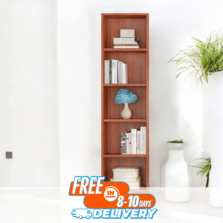 Tall Bookshelf, 5-Tier Cube Display Rack, Modern Bookshelf with Storage ...
