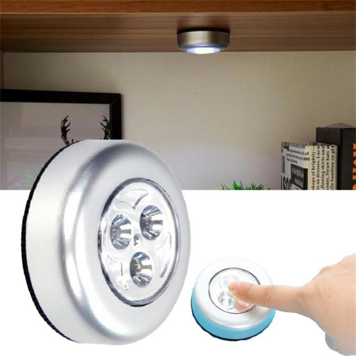 1/3Pcs Round Lamp 3 LED Hand-Pressing Touch Light Car Night Light Small ...