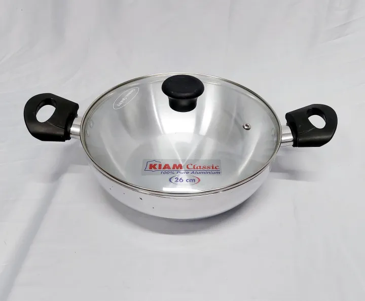 Kiam 26cm Korai Pure Aluminium Cookware With Glass Lid | Daraz.com.bd