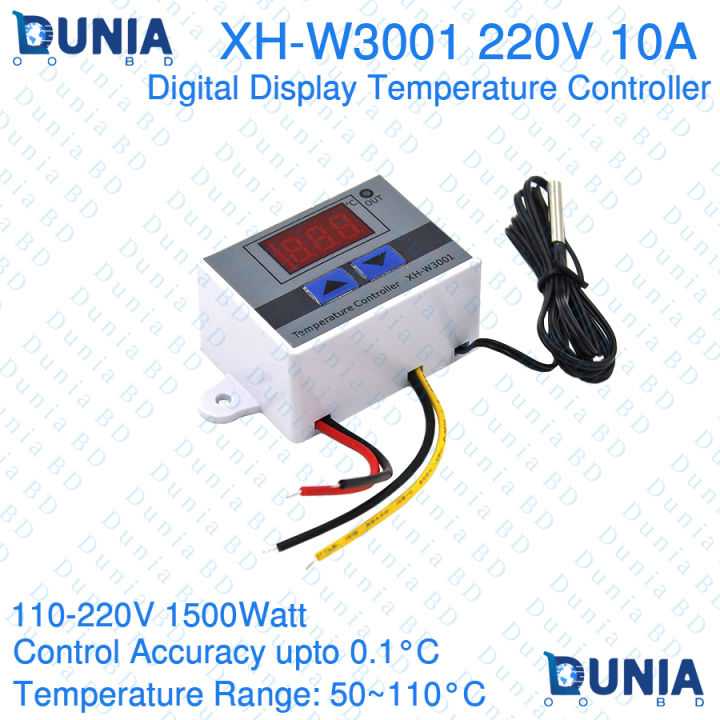 XH-W3001 Digital LED Display Temperature Controller 220V 10A with ...