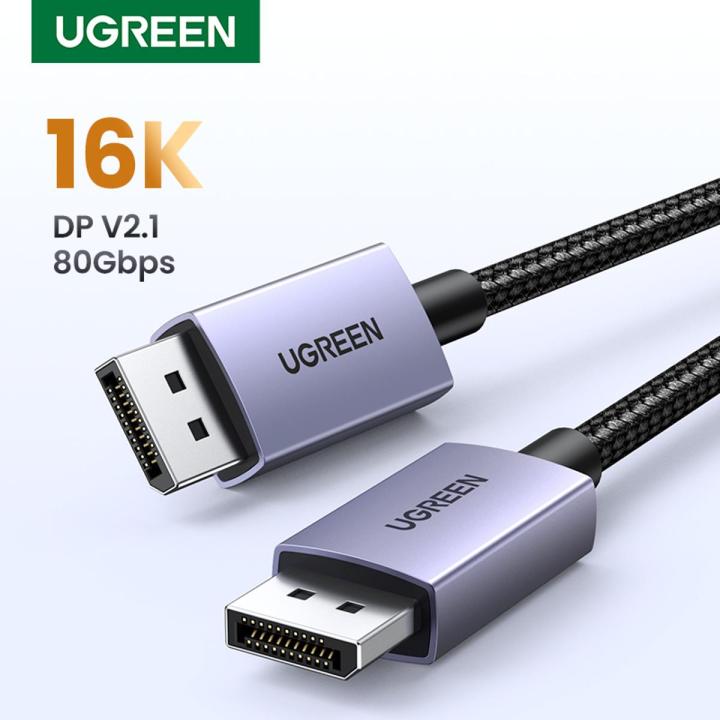 UGREEN 16K Displayport 2.1 Cable Nylon Braided Ultra High Speed 80Gbps ...