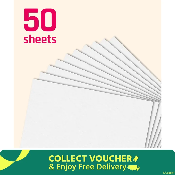 Premify 50Pcs Blank White Cards, 250GSM 50 Sheets A4 Size Cardstock ...