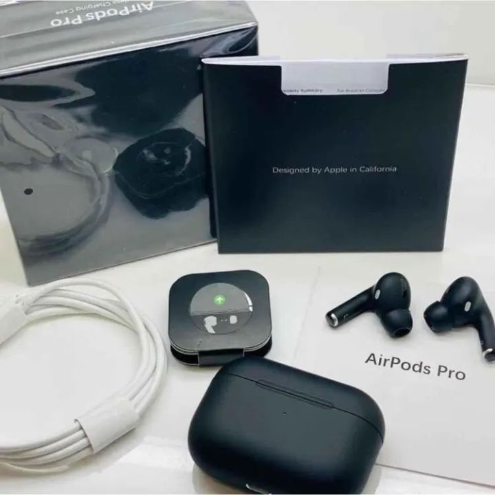Airpods Pro Made In Dubai With Wireless Charging Case- Black | Daraz.com.bd