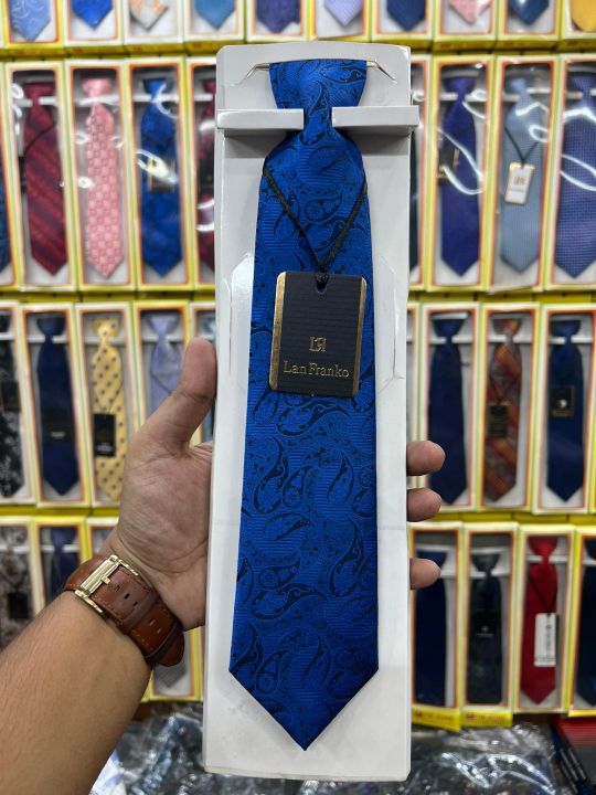 Blue Flower Design Embroidery Formal Neck Tie For Men | Daraz.com.bd