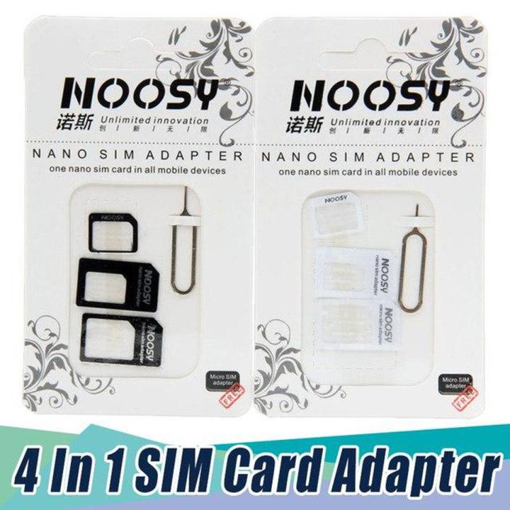 4 in 1 Noosy Micro Nano Sim Card Adapter - Black | Daraz.com.bd