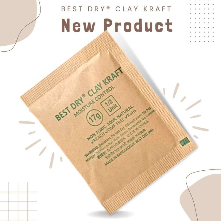 17 gram 20 pcs Best Dry Clay Kraft Desiccant 30% moisture absorption ...