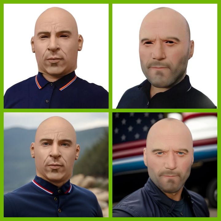【Limited Quantity】 Good nightCosplay Realist Bald Man Vin Jason Statham ...