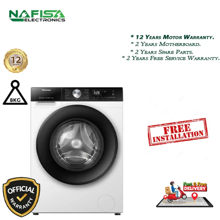Hisense 8kg Inverter Front Loading Washing Machine (WF3S8043BW) | Daraz ...