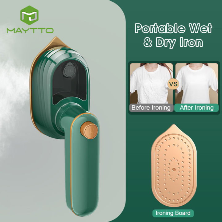 MAYTTO Mini Iron Portable Iron Dry and Wet Ironing Steam Iron Rotatable ...