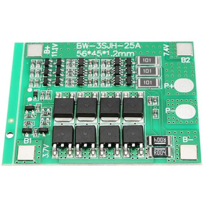 3S 25A 12V Lithium Battery Charger Protection Board BMS Module for 3 Piece 18650 Li-ion Battery ...