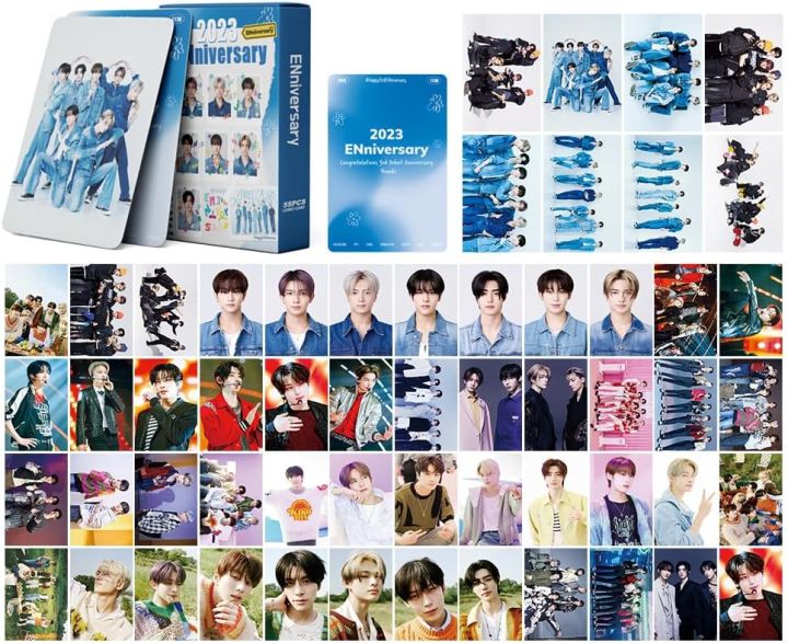 55Pcs KPOP ENHYPEN Lomo Card ENHYPEN ENniversary 2023 Album ENHYPEN Gift Merchandise Greeting ...