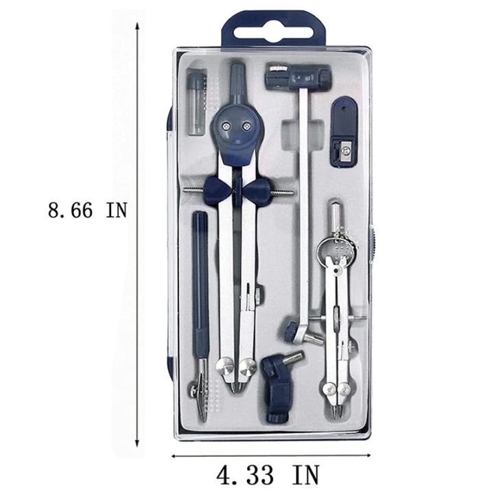 【Fashion】9Pc Drafting Compass Geometry Set Tool Drawing Tool for ...